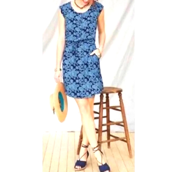 CAbi | Dresses | Cabi Blue Floral Java Dress | Poshmark